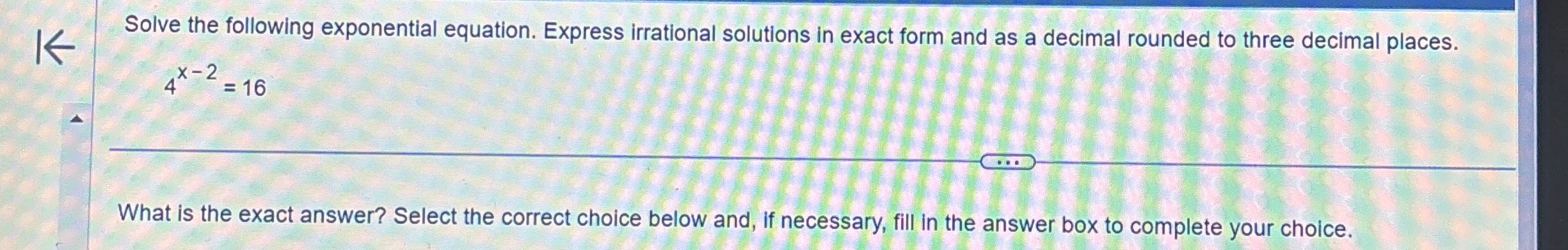 Solved Solve the following exponential equation. Express | Chegg.com