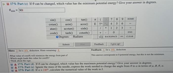 Solved (13\%) Problem 6: A magnetic needle with magnetic | Chegg.com