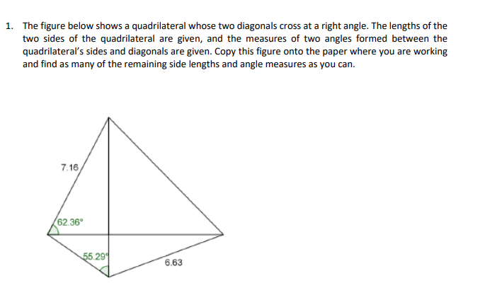 Solved The figure below shows a quadrilateral whose two | Chegg.com