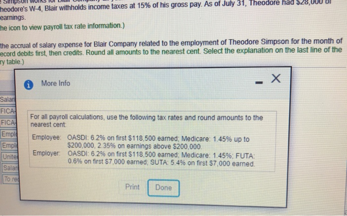 Solved 3. Theodore Simpson works for Blair Company all year | Chegg.com