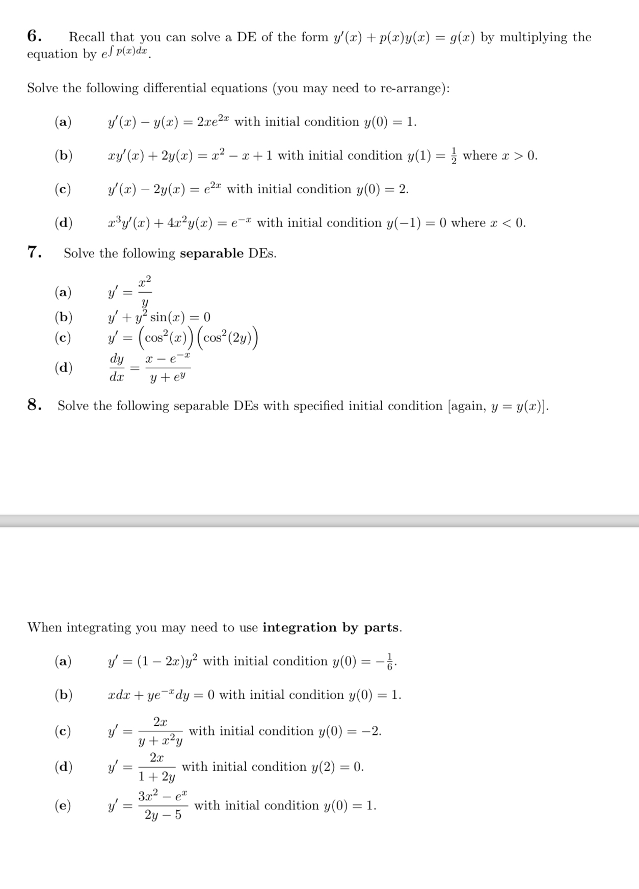 Solved Recall that you can solve a DE of the form | Chegg.com
