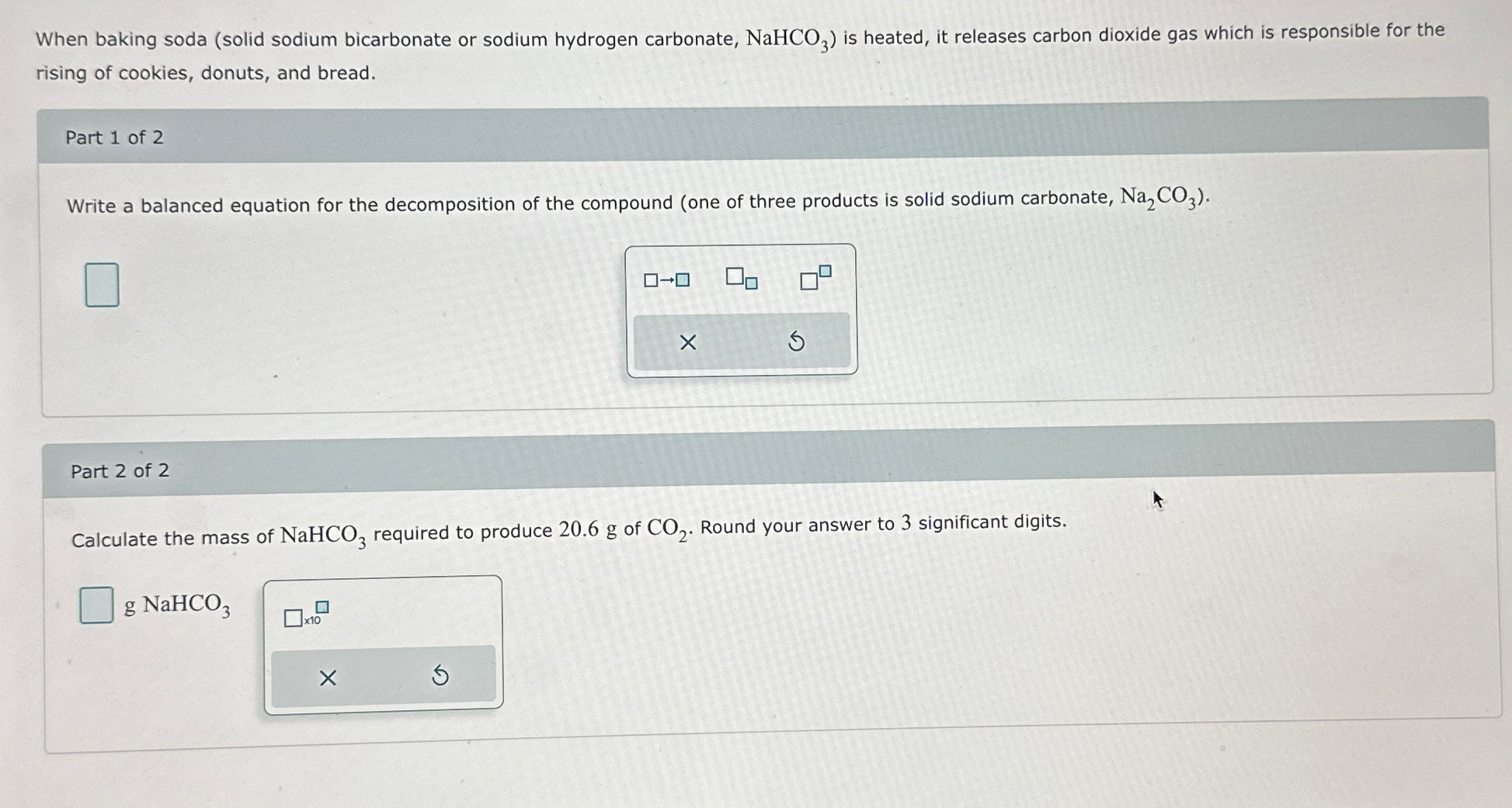 Solved When baking soda (solid sodium bicarbonate or sodium | Chegg.com