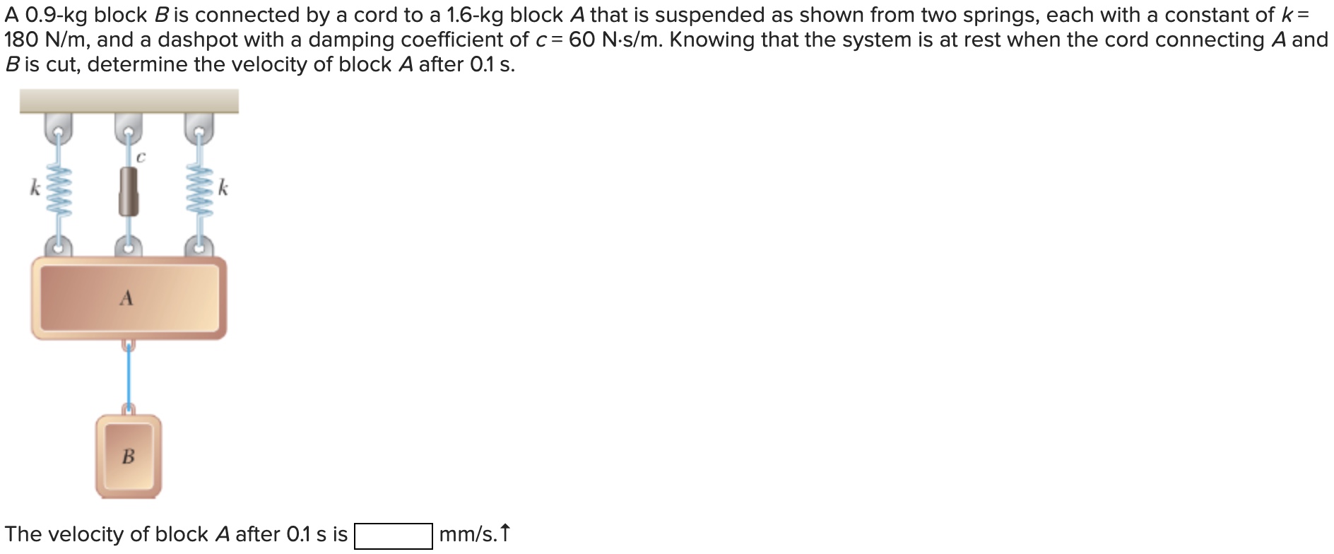 Solved A 0.9-kg block B is connected by a cord to a 1.6-kg | Chegg.com Solved A 0.9-kg block B is connected by a cord to a 1.6-kg | Chegg.com