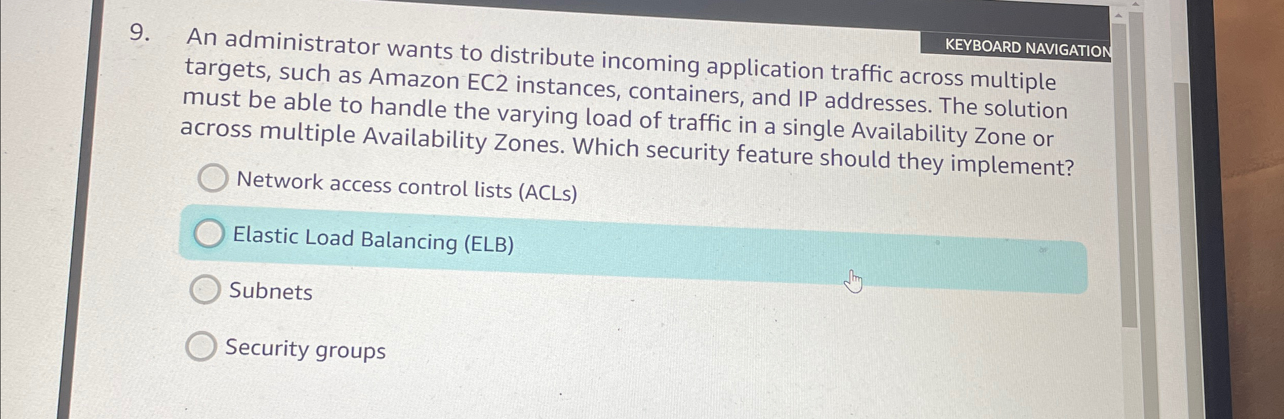 Solved KEYBOARD NAVIGATION9. ﻿An administrator wants to | Chegg.com