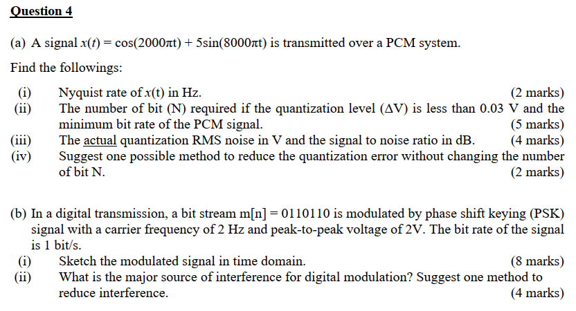 Solved Question 4(a) ﻿A signal | Chegg.com