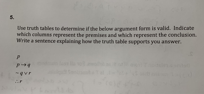 Solved Use truth tables to determine if the below argument | Chegg.com