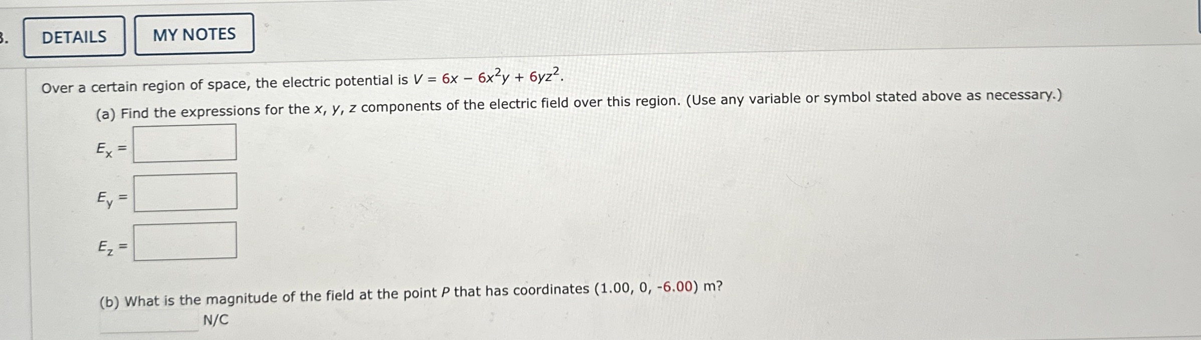 Solved Over a certain region of space, the electric | Chegg.com
