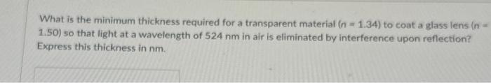 Solved What is the minimum thickness required for a | Chegg.com