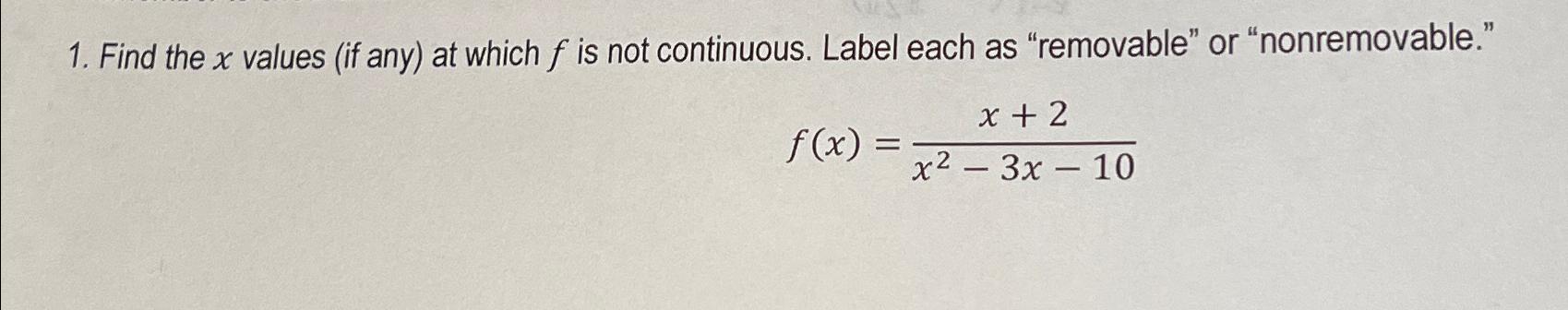 Solved Find the x ﻿values (if any) ﻿at which f ﻿is not | Chegg.com