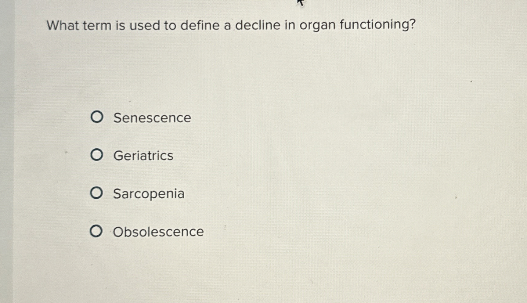 High Quality SOLUTION What term is used to define a decline in organ ...