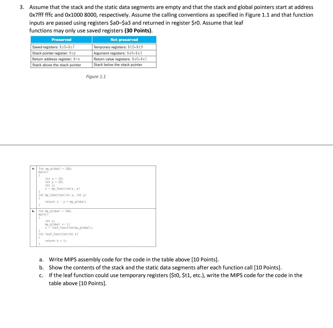 Solved Assume that the stack and the static data segments | Chegg.com