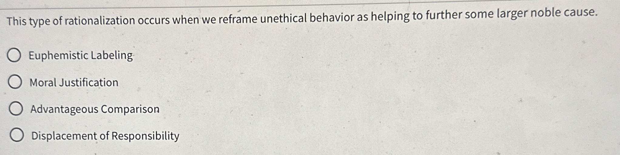 Solved This type of rationalization occurs when we reframe | Chegg.com