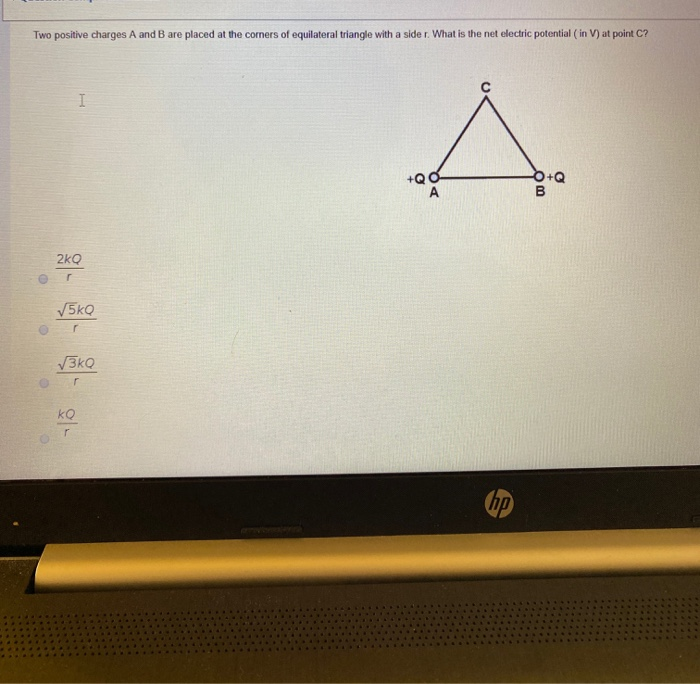 Solved Two positive charges A and B are placed at the | Chegg.com