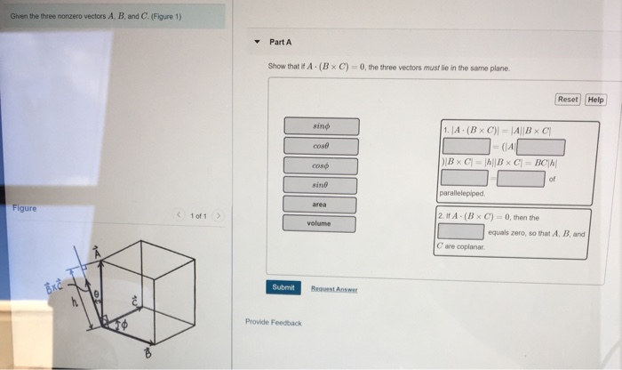 Solved Given the three nonzero vectors A, B, and C. (Figure | Chegg.com