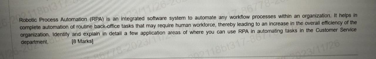 Solved Robotic Process Automation (RPA) ﻿is an integrated | Chegg.com