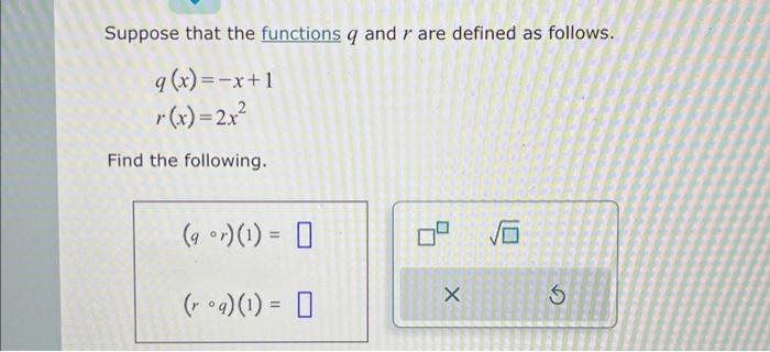 Solved Suppose that the functions q and r are defined as | Chegg.com