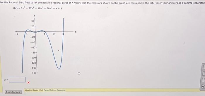 Solved Use the Rational Zero Test to list the possible | Chegg.com