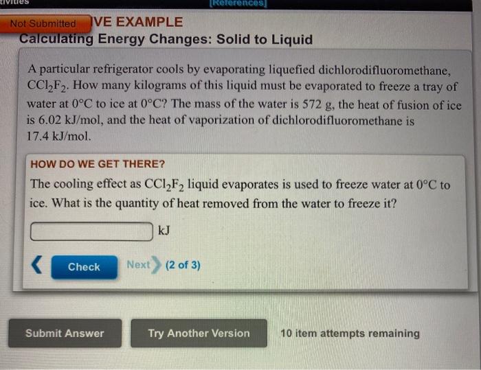 Solved (References Not Submitted IVE EXAMPLE Calculating | Chegg.com