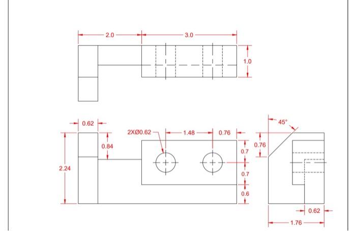 Solved this is an ortho view drawing can you please draw it | Chegg.com