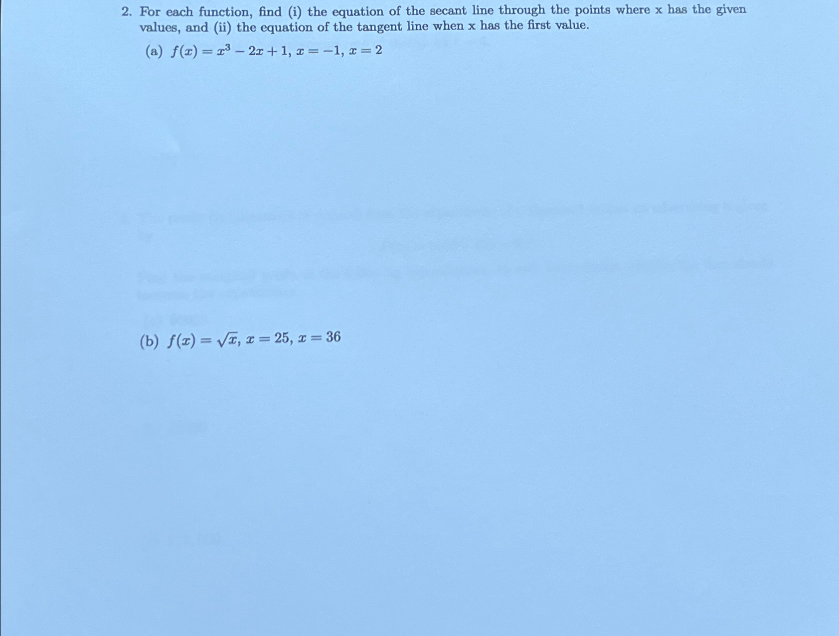 Solved For each function, find (i) ﻿the equation of the | Chegg.com