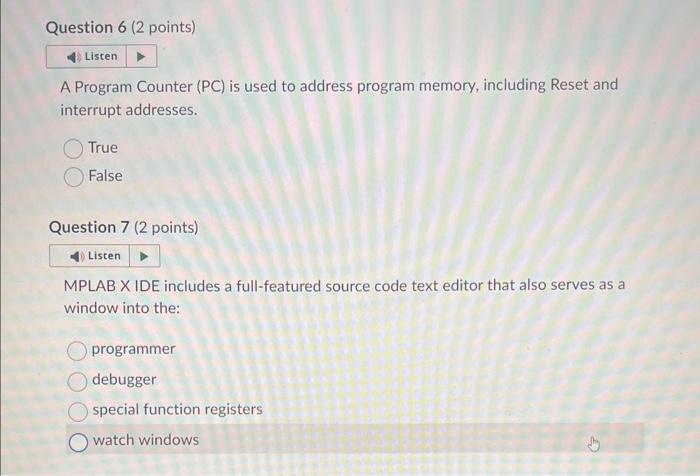 Solved A Program Counter (PC) is used to address program | Chegg.com