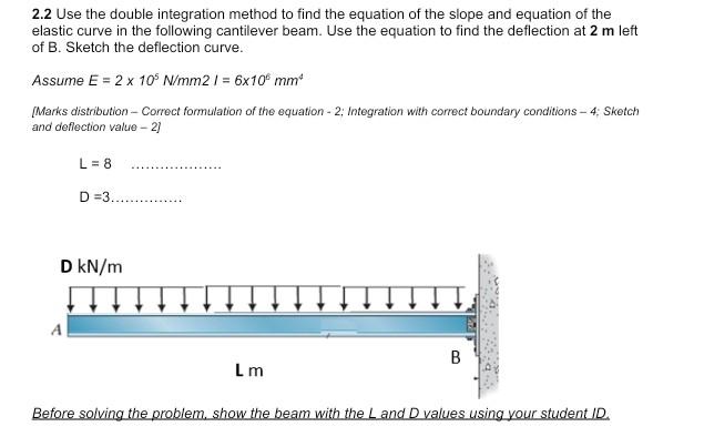 Solved 2.2 Use the double integration method to find the | Chegg.com