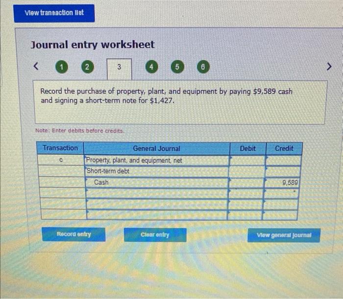 Solved Journal entry worksheet Record the purchase of | Chegg.com