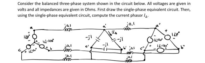 Solved Consider the balanced three-phase system shown in the | Chegg.com