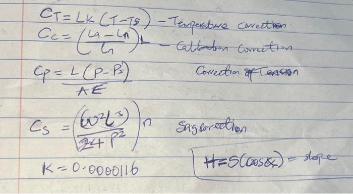Solved complete the change correction temperature correction | Chegg.com