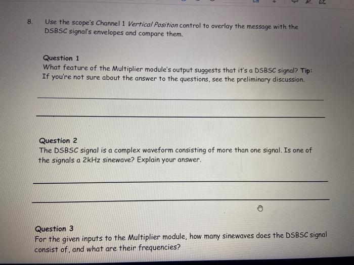 Solved 8 Use the scope's Channel 1 Vertical Position control | Chegg.com