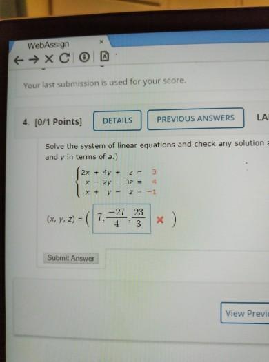 Solved WebAssign + →XCO Your last submission is used for | Chegg.com