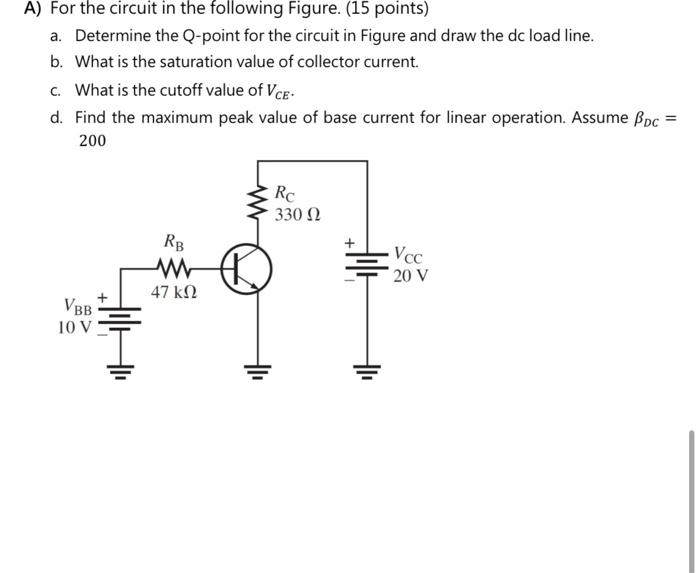 Solved A) For the circuit in the following Figure. (15 | Chegg.com