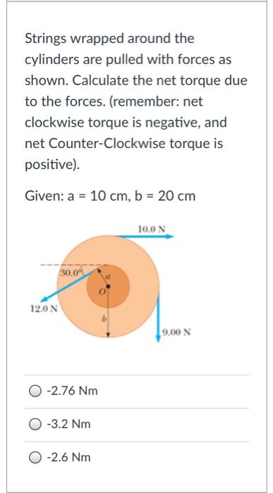 Solved Strings wrapped around the cylinders are pulled with | Chegg.com