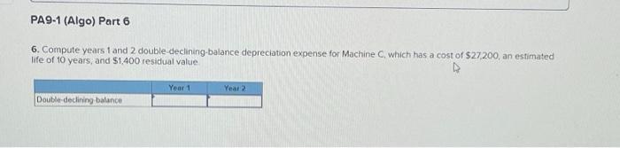 Solved Required information PA9-1 (Algo) Computing | Chegg.com