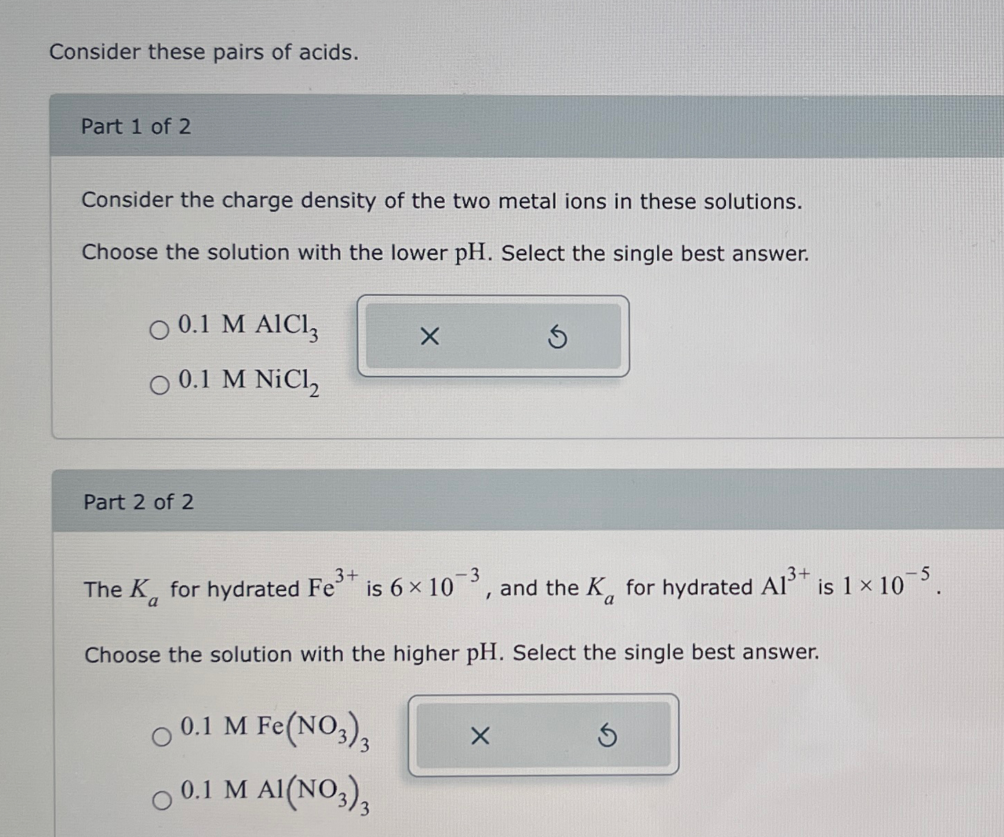 Solved Consider these pairs of acids.Part 1 ﻿of 2Consider | Chegg.com
