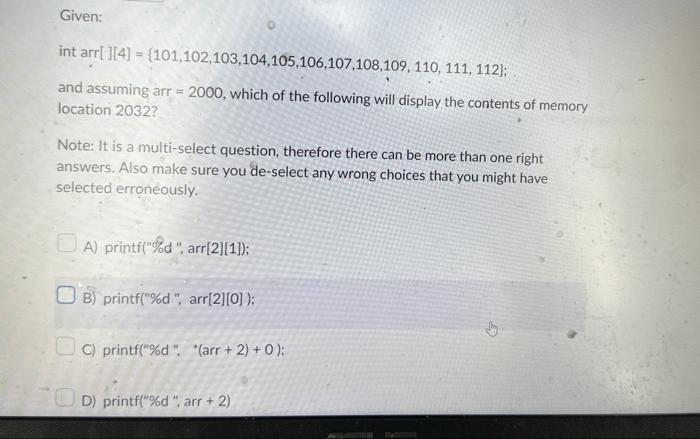 Solved int arr | Chegg.com