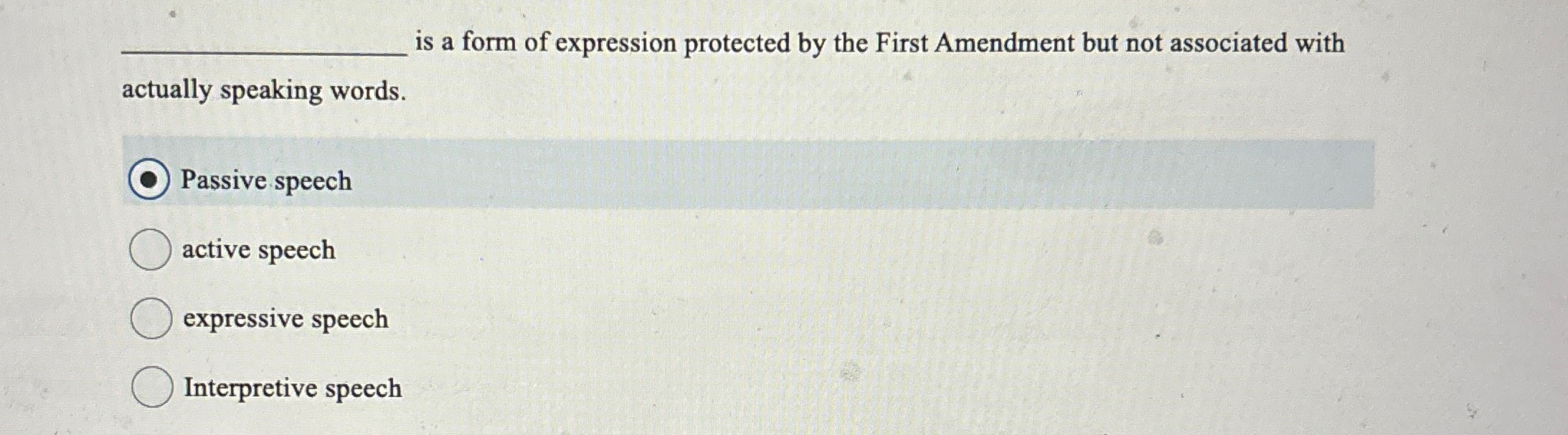 Solved is a form of expression protected by the First | Chegg.com