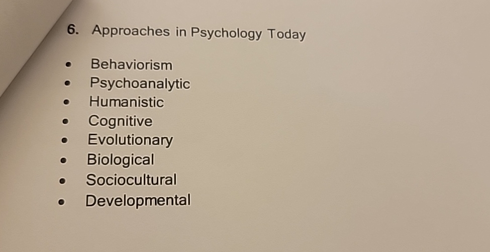 Solved Approaches in Psychology | Chegg.com