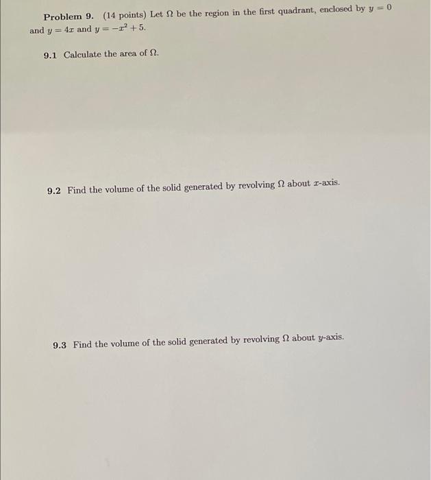 Solved Problem 9. (14 points) Let 2 be the region in the | Chegg.com Solved Problem 9. (14 points) Let 2 be the region in the | Chegg.com