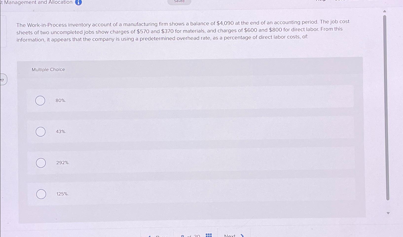 Solved The Work-in-Process inventory account of a | Chegg.com