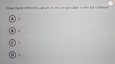 Solved How many different values of m? ﻿are possible in the | Chegg.com