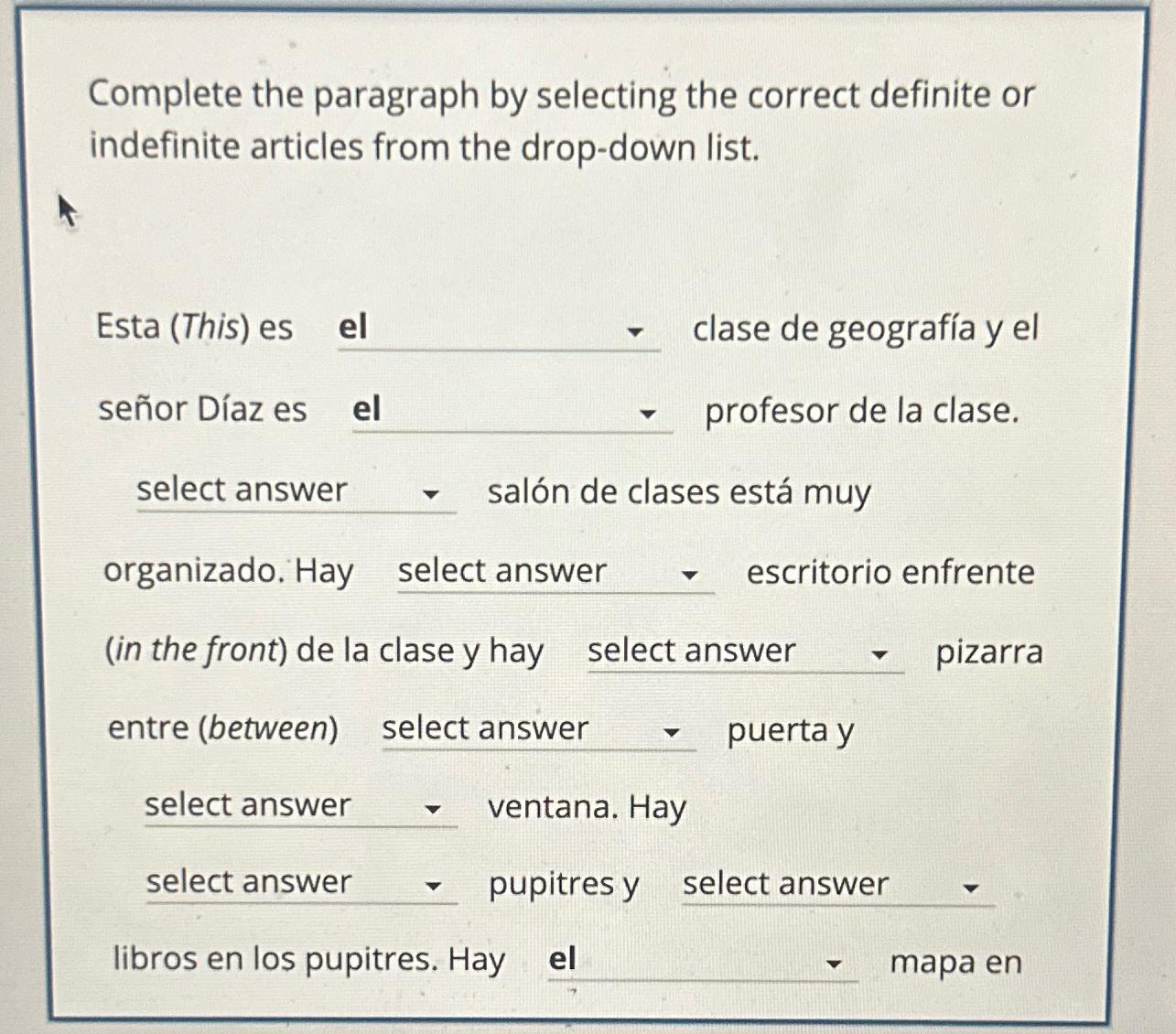 Solved Complete the paragraph by selecting the correct | Chegg.com