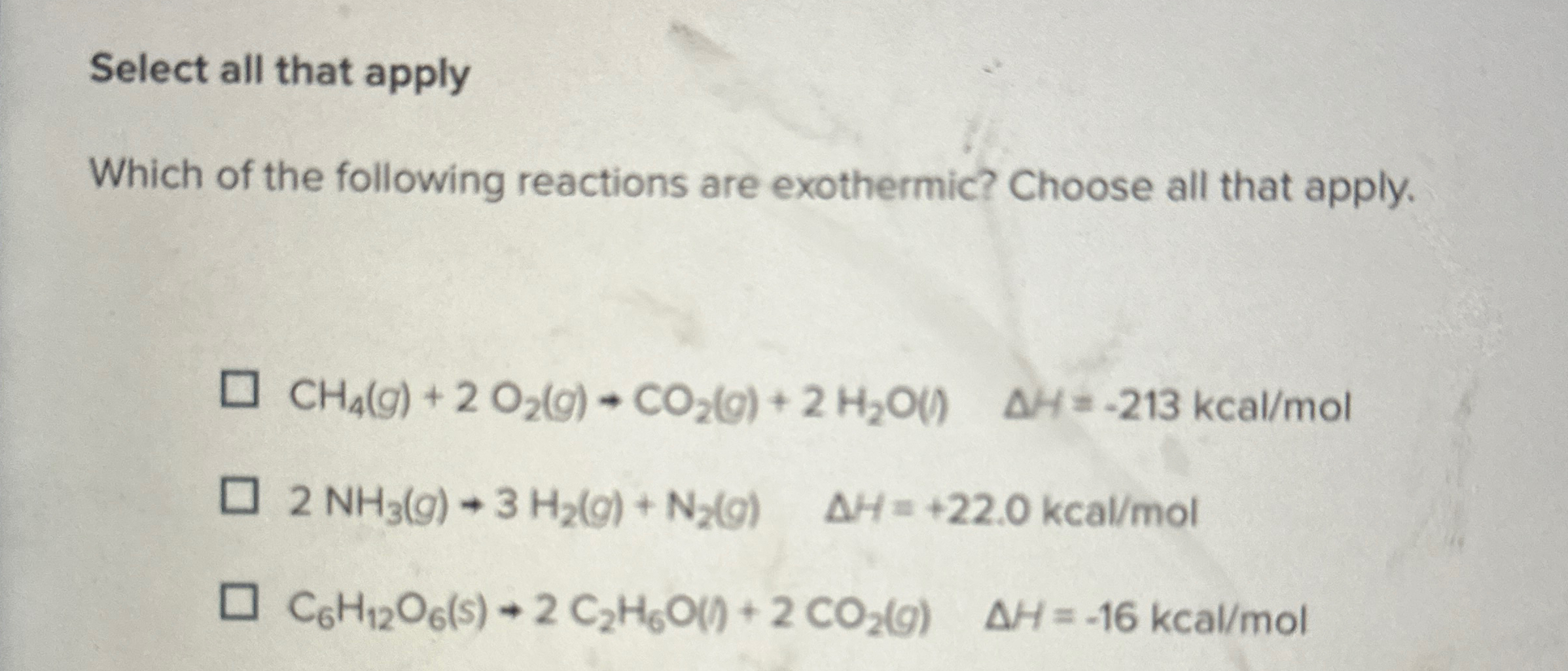 Solved Select all that applyWhich of the following reactions | Chegg.com
