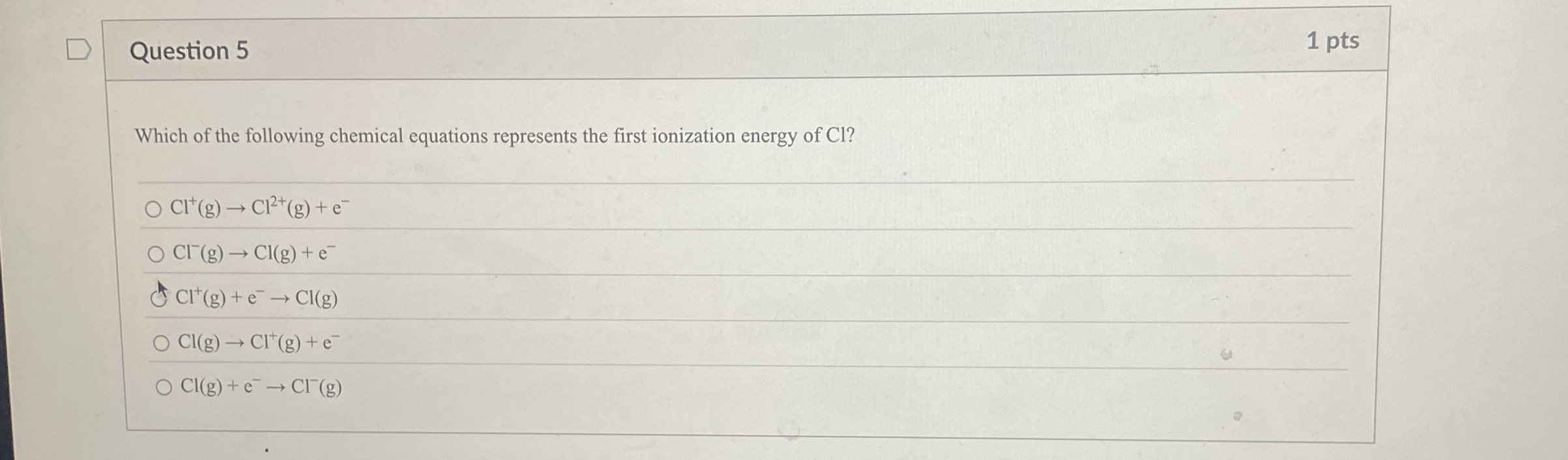 Solved Question 51 ﻿ptsWhich of the following chemical | Chegg.com