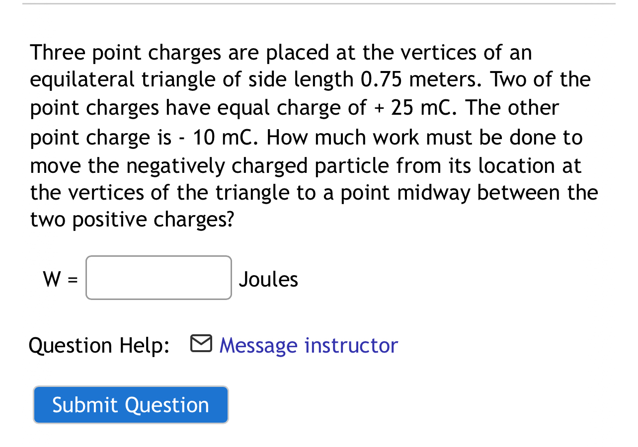 Solved Three point charges are placed at the vertices of an | Chegg.com