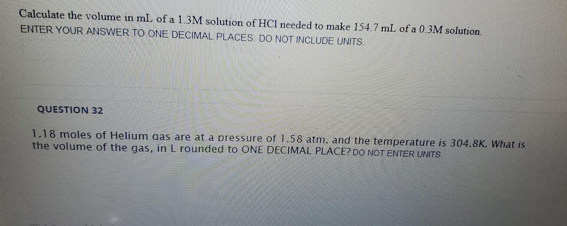 Solved Calculate the volume in mL of a 1.3M solution of HCl | Chegg.com