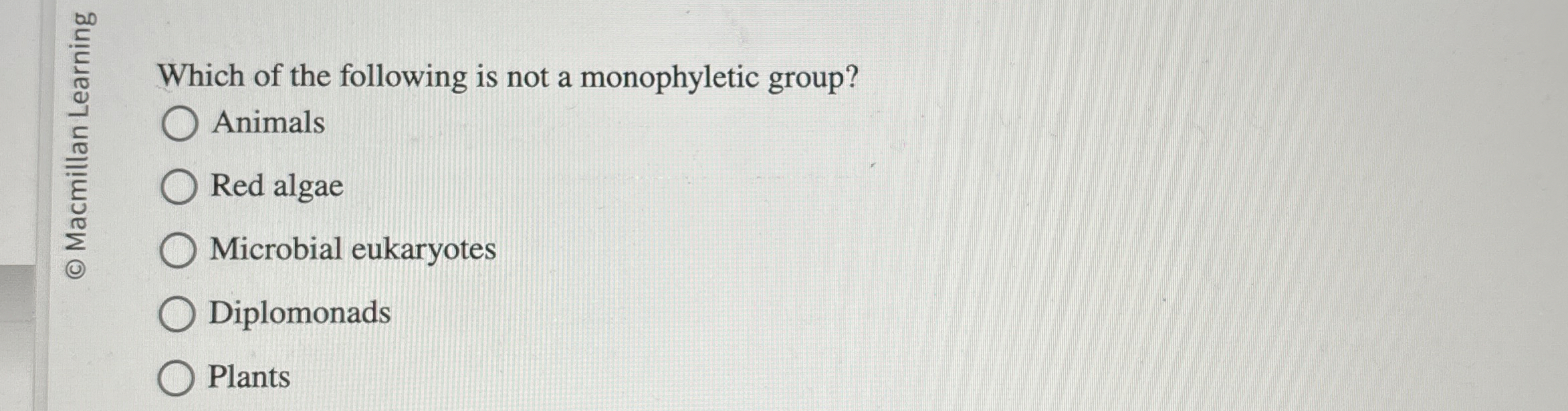 Solved Which of the following is not a monophyletic | Chegg.com