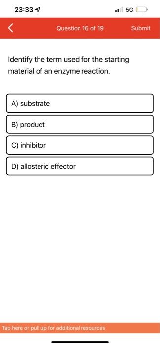 Solved Select the best definition for a substrate. A) A | Chegg.com