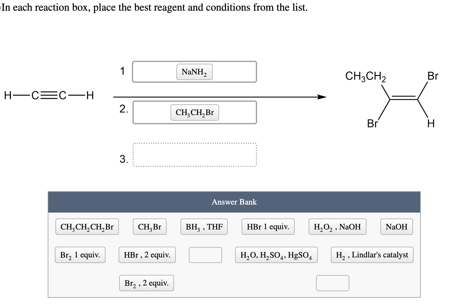 Solved In each reaction box, place the best reagent and | Chegg.com