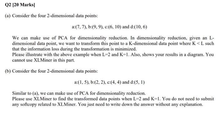 Solved (a) Consider the four 2-dimensional data points: | Chegg.com